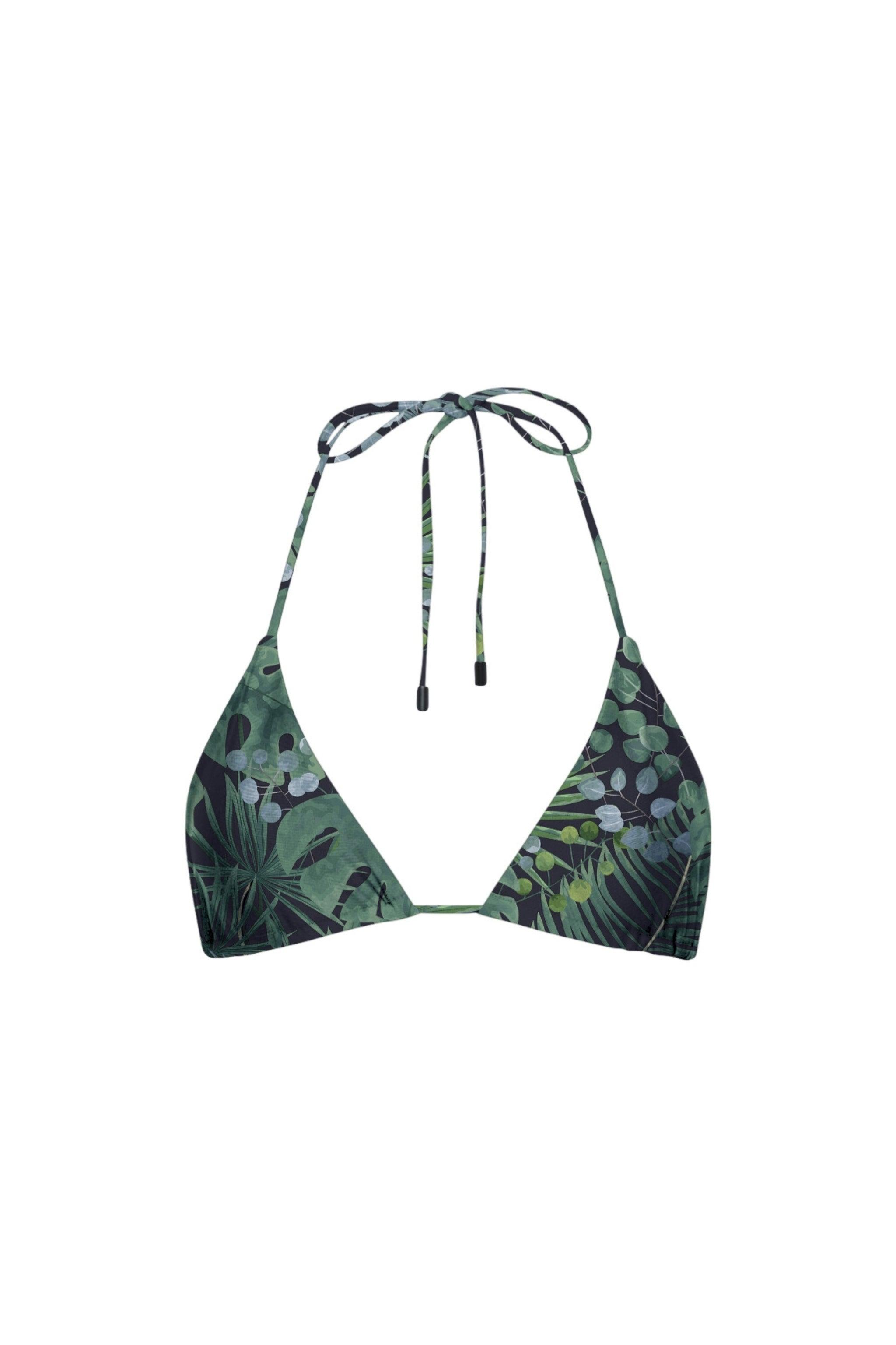 Women's Swimwear | Jungle Print Triangle String Bikini Top | PLAYALUXE